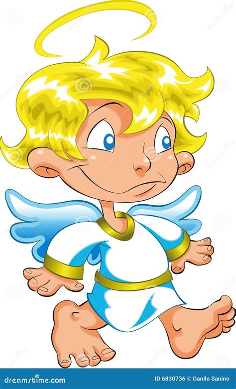 Little Angel And Demon Cartoon Kawaii Cute Angel With Halo And Funny
