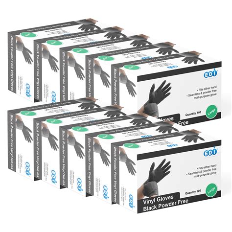EDI Black Vinyl Gloves Large 1000 Walmart Com