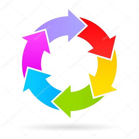 Six Arrows Wheel Chart Stock Vector Image By Arcady 89404564