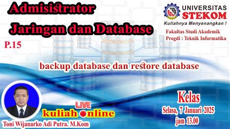 Backup Database Dan Restore Database Youtube