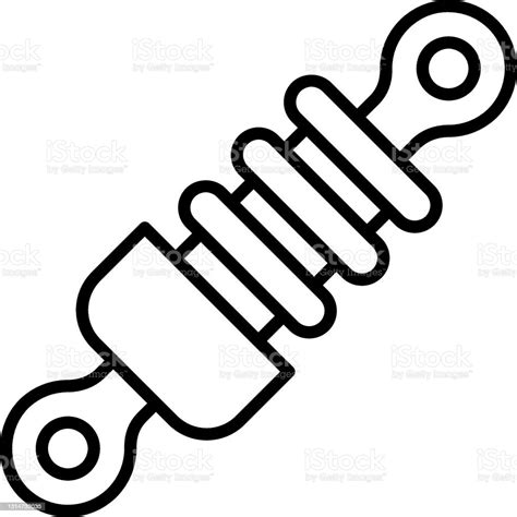 자동차 충격 흡수 벡터 아이콘 디자인 자동차 서비스 및 자동차 수리점 기호 로리 예비 부품 사인 자동차 정비사 재고 일러스트레이션 서스펜션 스프링 컨셉 강철에 대한 스톡
