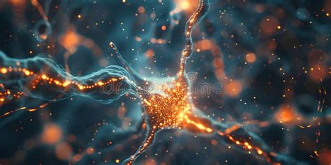Closeup Of A Neural Network Synapse Firing In The Brain Concept Neural Network Synapse Firing