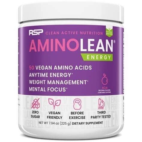 Rsp Aminolean All In One Natural Pre Workout Amino Energy Weight Manageme Ebay