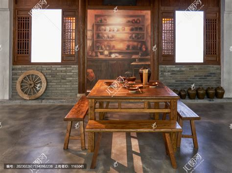 老式餐桌木凳 民生 纪实摄影 摄影素材 汇图网www huitu