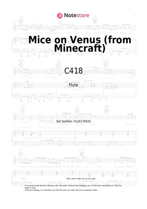 Mice On Venus From Minecraft C418 Sheet Music For Flute At Note