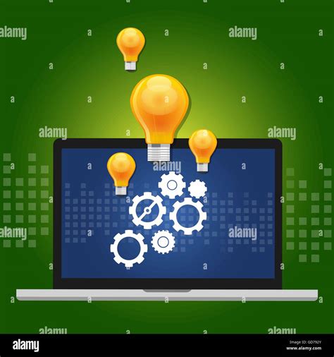 Machine Learning Algorithm Concept With Gear Inside Computer And Idea