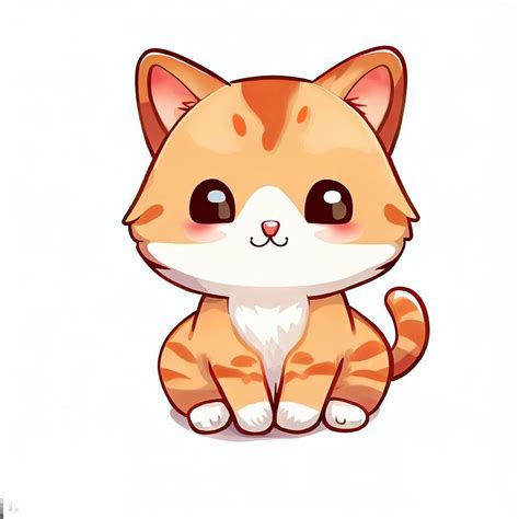 Orange Cat Chibi Animal Character Seni