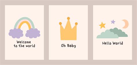 파스텔 색상의 귀여운 베이비 샤워 카드 세트입니다 사랑스러운 요소가 가미된 3개의 카와이 디자인 초대장 포스터 인사말 카드 장식에 적합합니다 벡터 평면 그림 이런 그림입니다