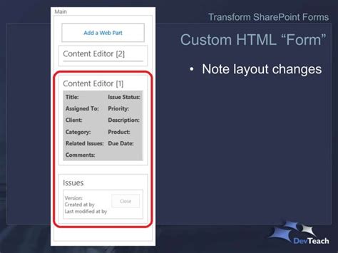 Transform Sharepoint Default List Forms With Html Css And Javascript Pptx