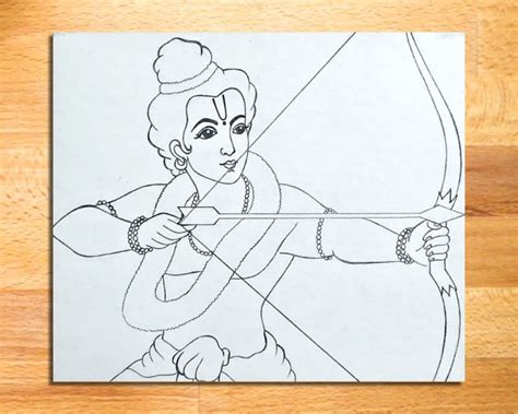 How To Draw God Shri Ram Bhagwan Holding Squirrel In Hand Lord Rama