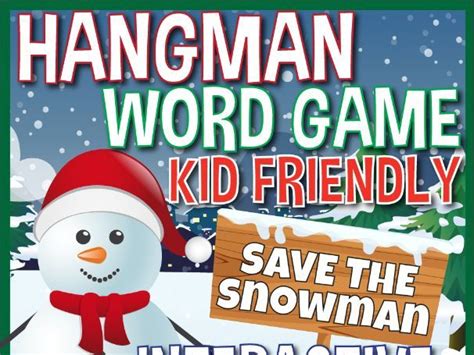 Save The Snowman Christmas Activity Digital Hangman Game