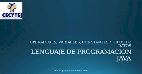 Operadores Variables Constantes Y Tipos De Datos En Java Pptx Powerpoint