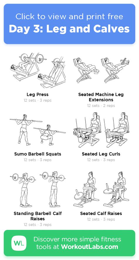 Gym Leg Day · Free Workout By Workoutlabs Fit Artofit