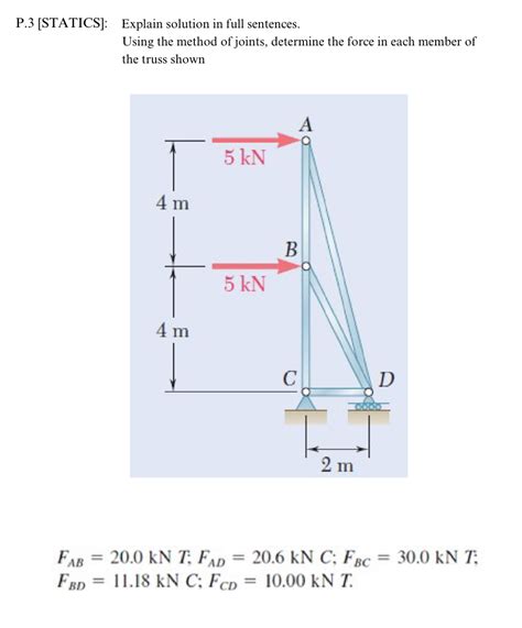 solved [statics] explain solution in full sentences using