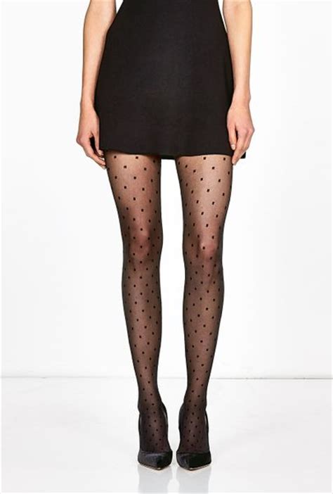 Wolford Carre Polka Dot Tights In Black Lyst