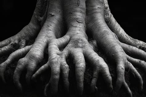 Root Like Patterns Intertwine With Straight Geometric Pathways Blending Organic Forms Stock