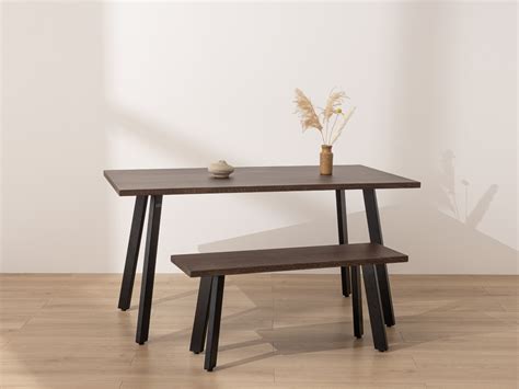 Dark Solid Oak Industrial Dining Table Grain And Frame