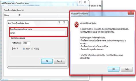 Error Connecting TFS Server Using VS Techyv Com
