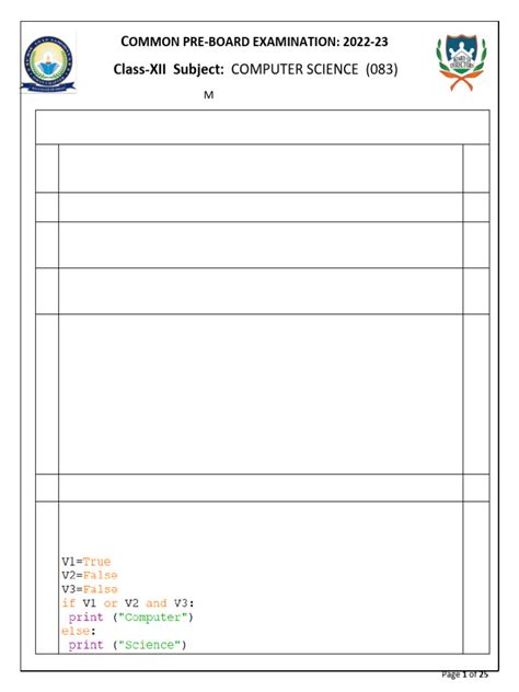 9compt Sc Ms Class Xii Isg Cpbe 2023 Pdf Table Database Software Engineering