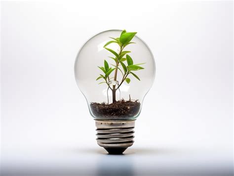 Premium Ai Image Lightbulb With Plant Growing Inside Innovation And Growth Isolated On White