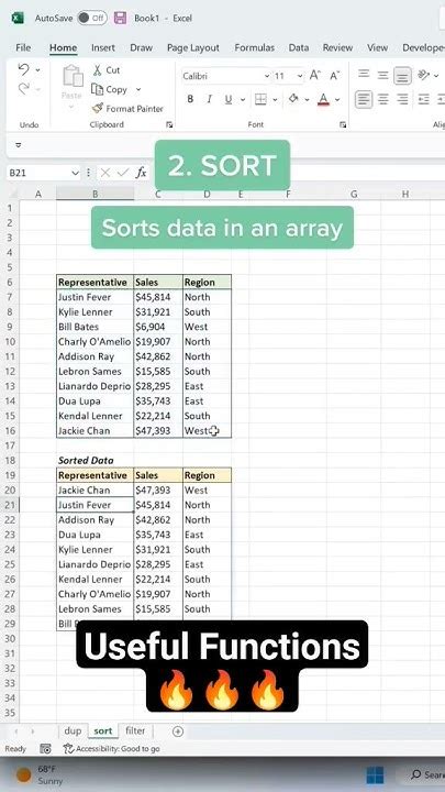 Useful Functions Dashboard Advanceexcel Exceltips Exceltrick Basicexcel Unique Sort