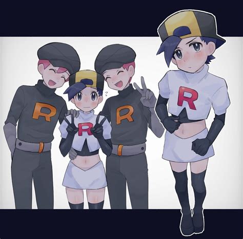 Ethan And Team Rocket Grunt Pokemon And 1 More Drawn By Sana