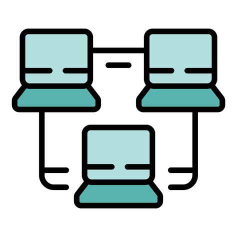 Workflow Network Icon Vector Flat Vector Art At Vecteezy