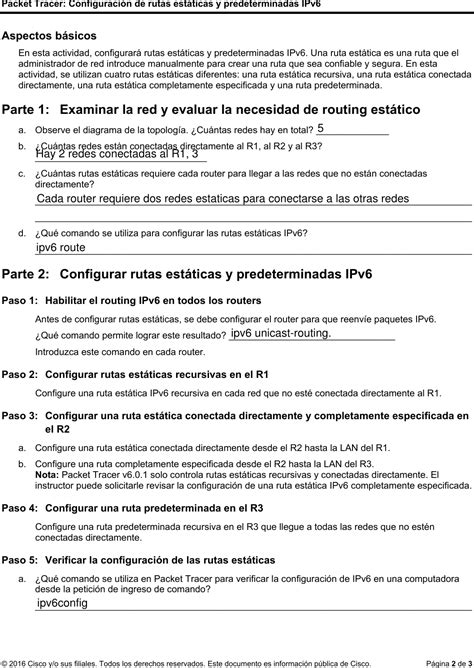 2 2 4 4 packet tracer configuring ipv6 static and routes instructions