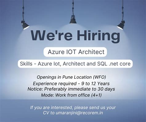 Sql Azureiot Architect Hiring Pune Uma Ranjini