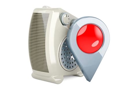 Premium Photo Fan Heater With Map Pointer 3d Rendering
