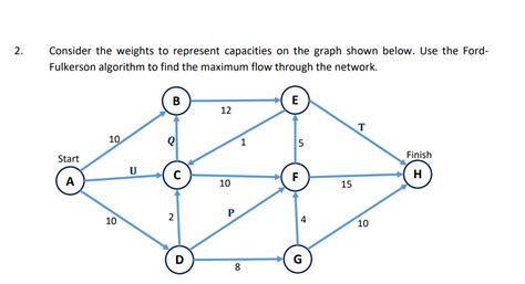 consider the weights to represent capacities on the
