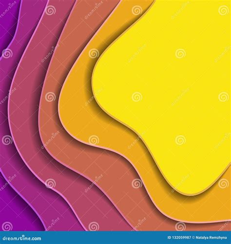 Colored Paper Waves 3d Background Texture Of Layers Of Depth Stock Vector Illustration Of