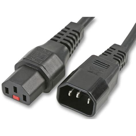 IEC LOCK Locking IEC C14 Male To C13 Female Power Lead 1m Black On OnBuy