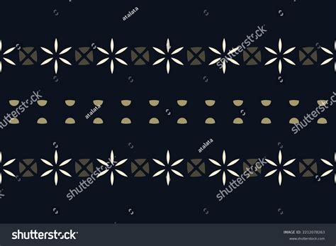 Geometric Floral Border Background Seamless Flower Stock Vector