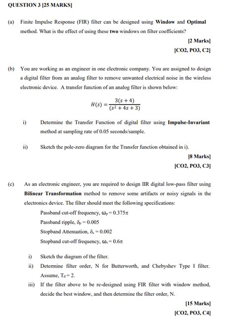 QUESTION MARKS A Finite Impulse Response Chegg