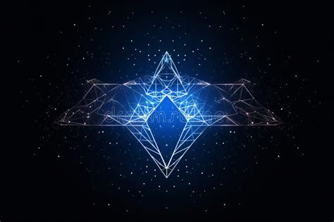 Hand United Form Lines Triangles And Particle Style Design Futuristic Digital Art Abstract