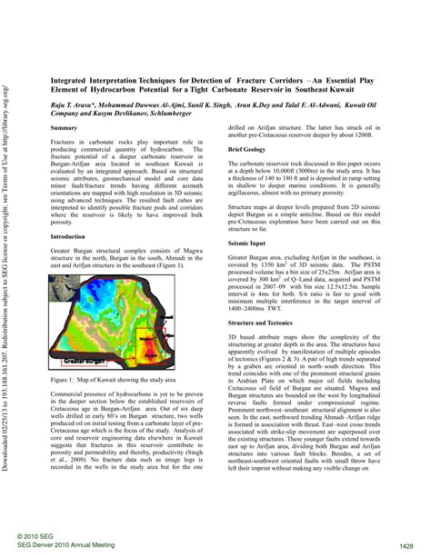 Pdf Integrated Interpretation Techniques For Detection Of Fracture