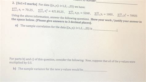 Solved Umber 2 5x15 Marks For Data Xy