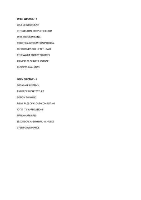 Open Elective Subject Option In Etc Dept Docx