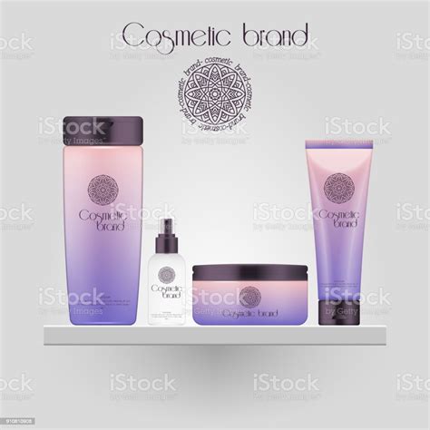 현실적인 그라데이션 색상 화장품 병의 집합입니다 3 차원 이랑 병 흰색 배경에 고립입니다 화장품 패키지입니다 건강관리와 의술에 대한 스톡 벡터 아트 및 기타 이미지 Istock