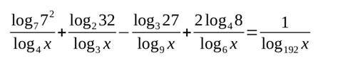 solved log4xlog772 log3xlog232−log9xlog327 log6x2log48 log19