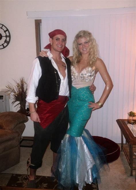 A Pirate And His Catch Mermaid Costume Idea For A Couple Couples