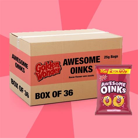 36x Golden Wonder Awesome Oinks 22g From One Pound Sweets