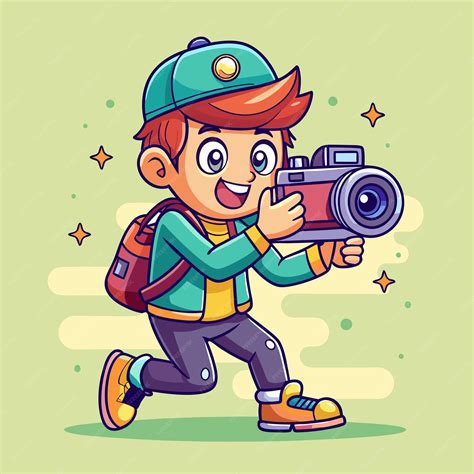Premium Vector Cartoon Character Capturing Memorable Moments Flat