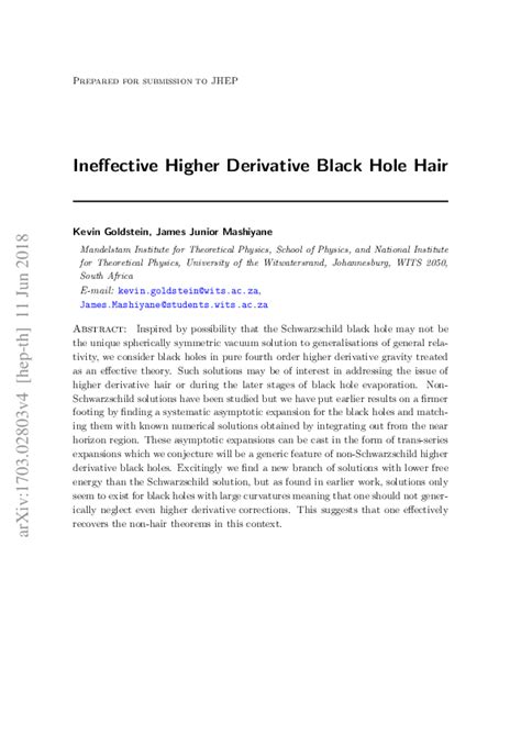 Pdf Ineffective Higher Derivative Black Hole Hair