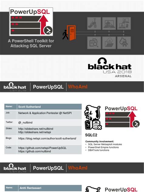 2018 Blackhat Arsenal Powerupsql A Powershell Toolkit For Hacking Sql Servers On Scale Pdf