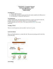 Phillips Lab 3 Test ARP Protocol Docx CPSC5157UComputer Network Hands On Lab Series Lab 3