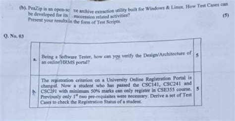 Software Testing Past Question Paper University Cuitutorial