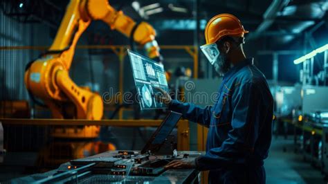 An Engineer In A High Tech Manufacturing Setting Is Programming Or Operating Advanced Automated