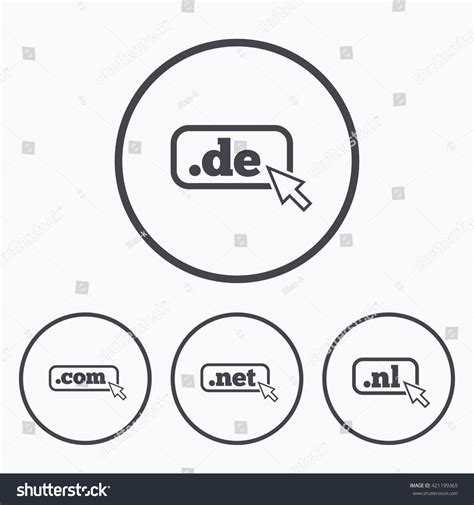 Toplevel Internet Domain Icons De Com Stock Vector Royalty Free